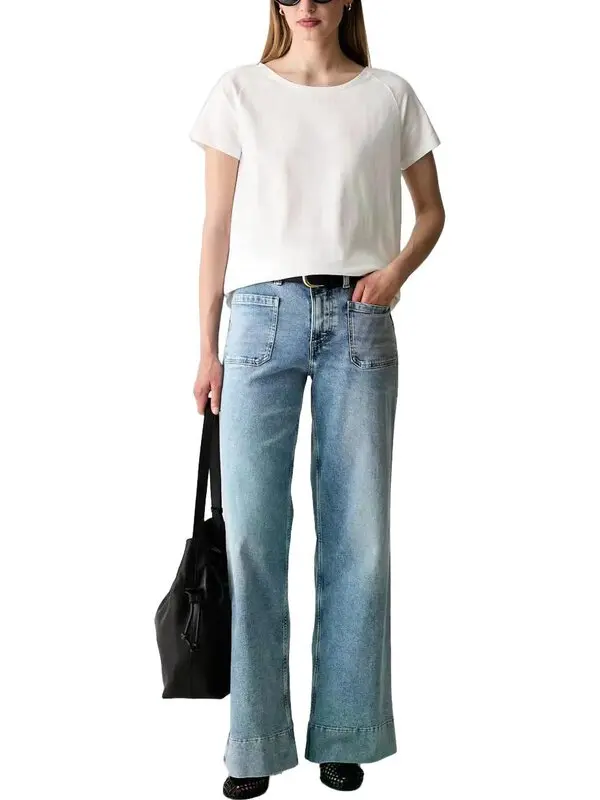Marc O'polo Patch-pocket Wide-leg Jeans - Blue