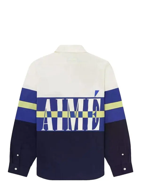 Aimé Leon Dore Colorblock Logo-print Shirt - Blue