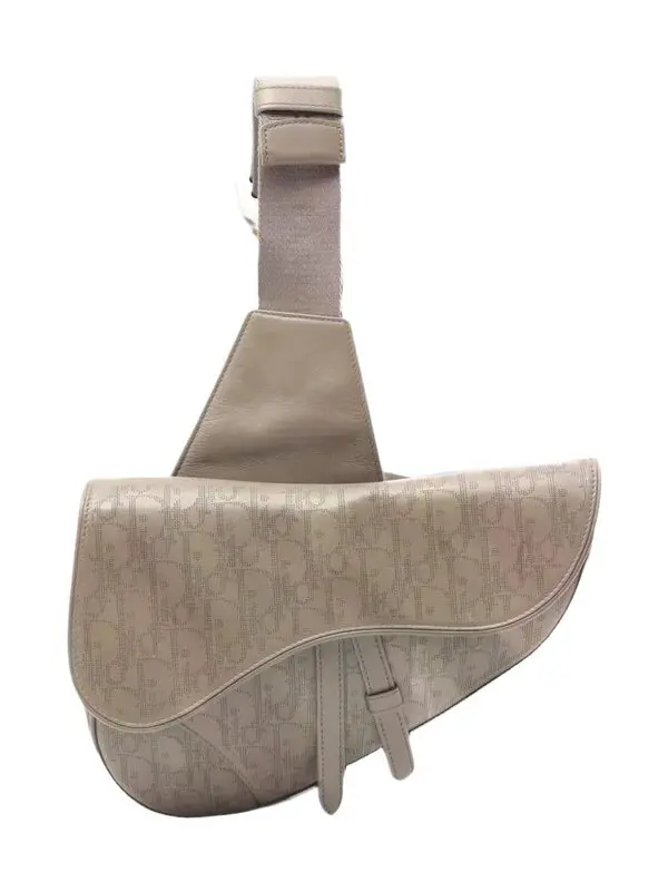 Dior 2010s Saddle Oblique Belt Bag - Grey