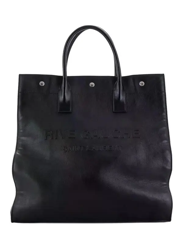 Saint Laurent Rive Gauche Leather Tall Tote Bag - Black