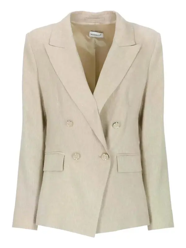 Marella Double-breasted Peak-lapel Jacket - Neutrals