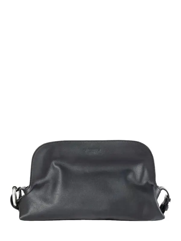 ANN DEMEULEMEESTER Buckle-detail Leather Clutch Bag - Black