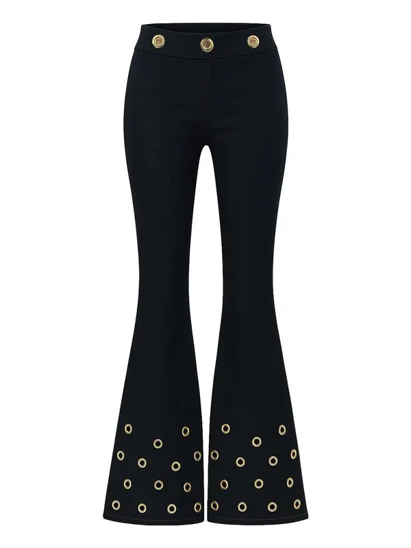 MAUI X LOLITA Channing Stretch Bell-bottom Pants - Black