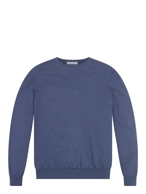 GEORGE PATRICK Blue / Grey Slate Blue Cashmere Crewneck Sweater - Blue/grey