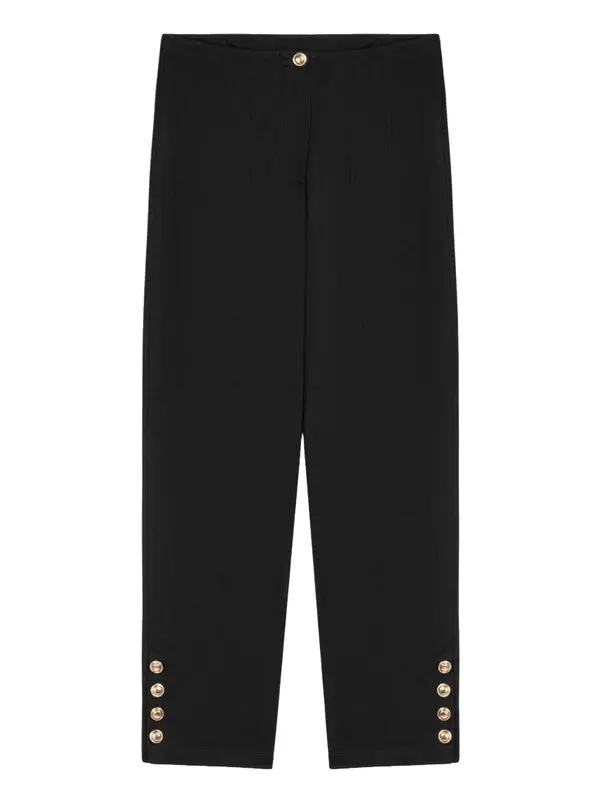 NOCTURNE Gold Button Detail Pants - Black