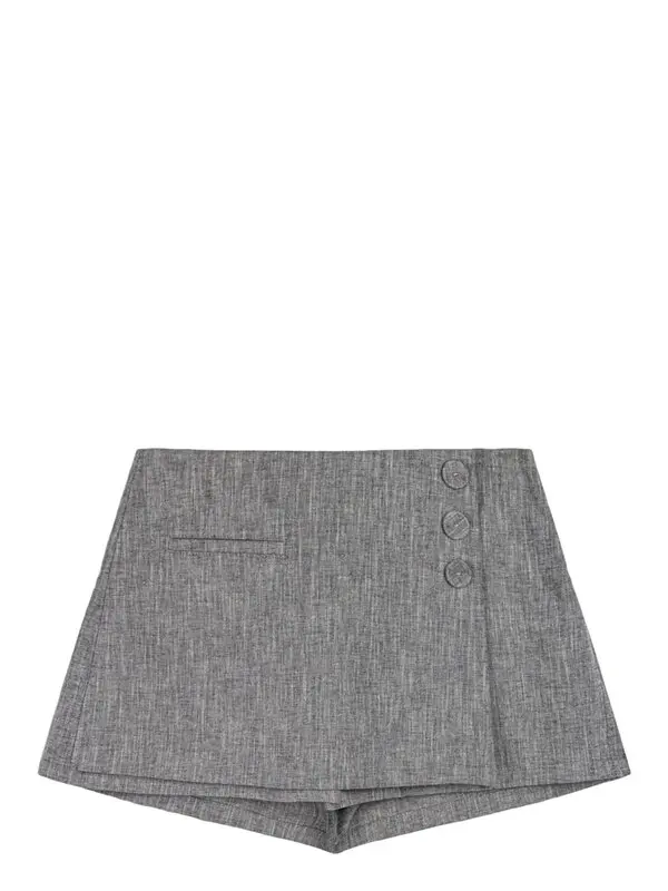 NOCTURNE Button Detail Linen Blend Skort - Grey
