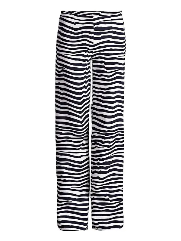 CONQUISTA Striped Wide Leg Trousers - Blue