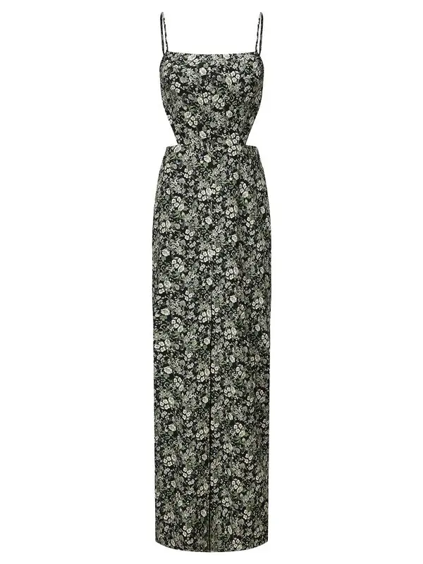 NUAJE NUAJE Felicia Floral-print Openback Dress - Black