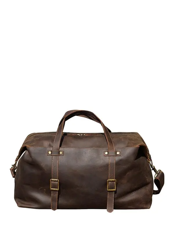 TOURI Large Leather Holdall Vintage - Brown