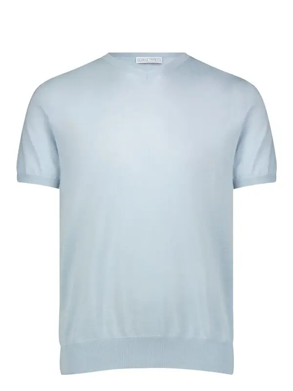 GEORGE PATRICK Ice High V-neck Cashmere Sweater - Blue