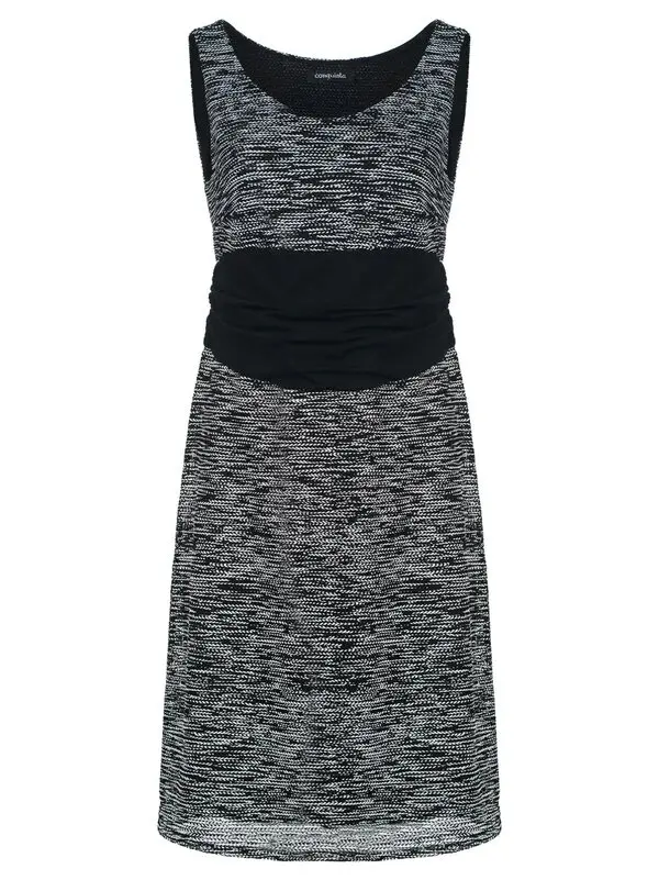 CONQUISTA Sleeveless Knit Dress With Belt - Black