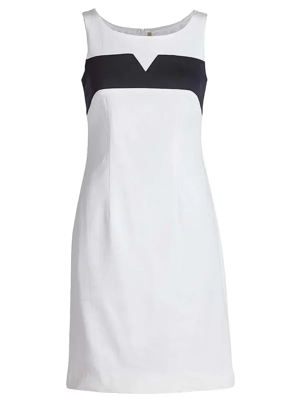 CONQUISTA Sleeveless Empire Line Stretch Dress - White