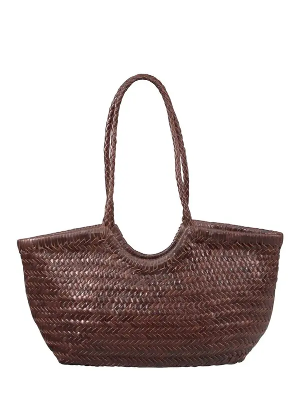 RIMINI Hand Weaving Leather Bucket 'evelina' Dark - Brown