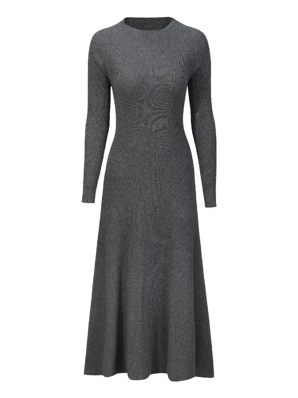 NUAJE NUAJE Anita Long Sleeve Merino Wool Dress - Grey