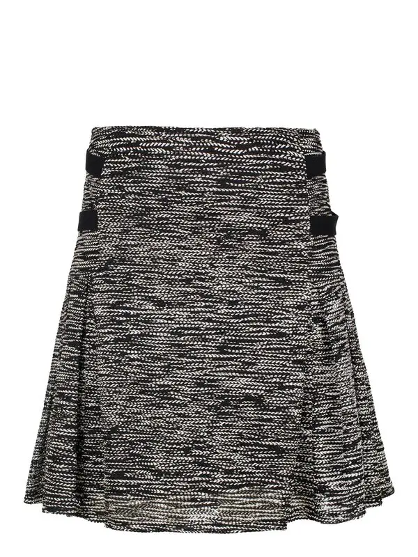 CONQUISTA White Knit Skater Style Skirt - Black