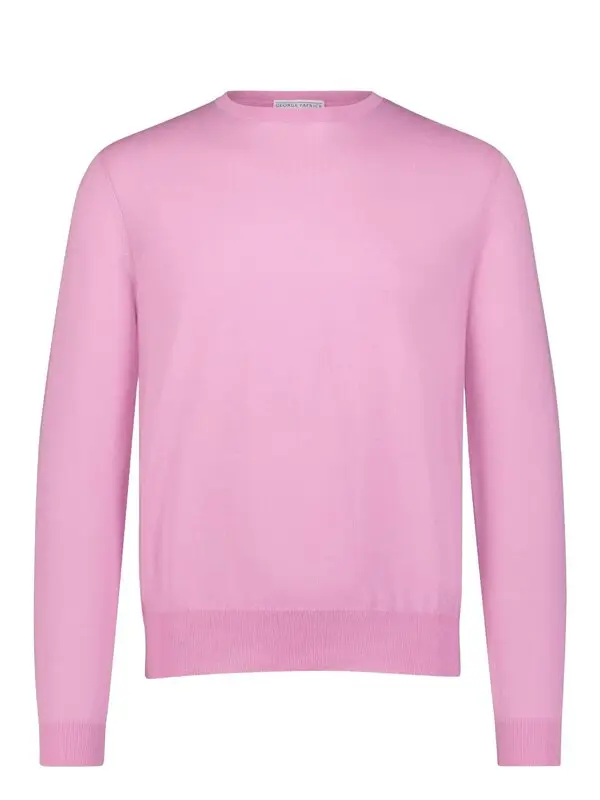 GEORGE PATRICK Flamingo Crewneck Cashmere Sweater - Pink