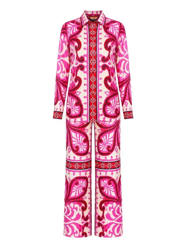 MAUI X LOLITA Yaya Baroque Print Pants Set - Pink