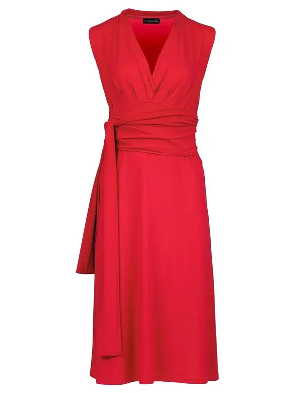 CONQUISTA Jersey Empire Line Dress - Red