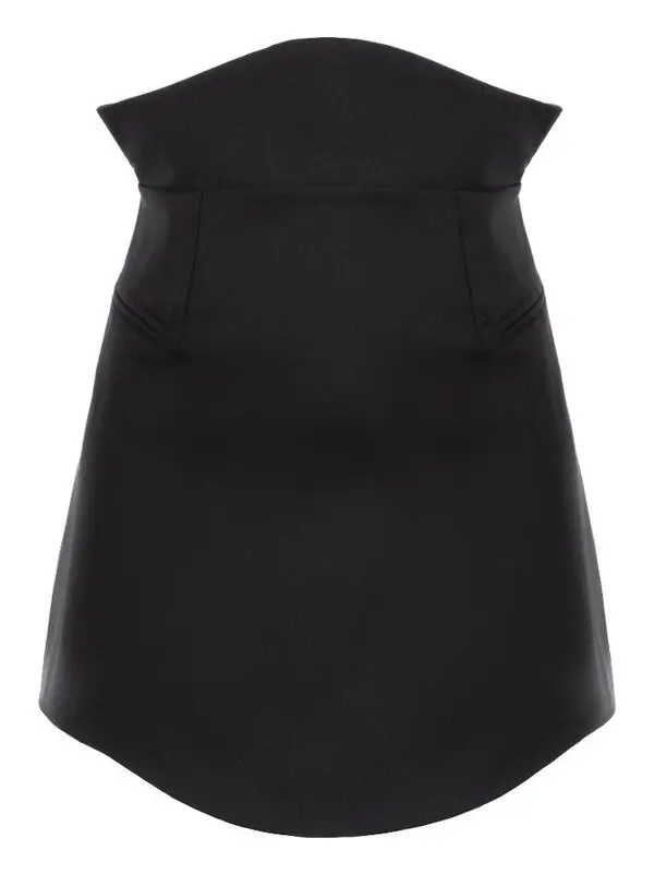 AVENUE N°29 Mini Skirt With Rounded Hemline - Black