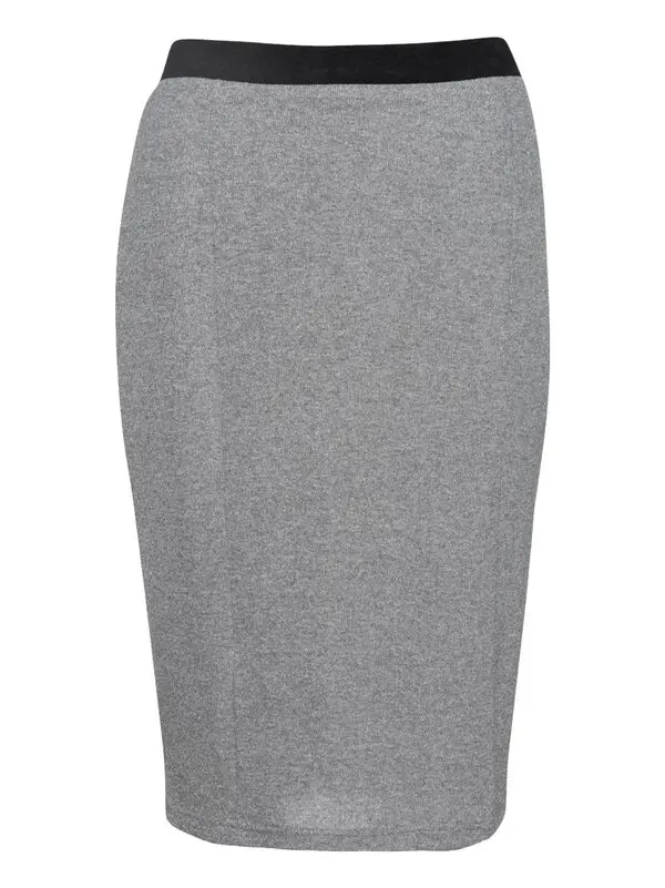 CONQUISTA Lurex Pencil Skirt - Silver
