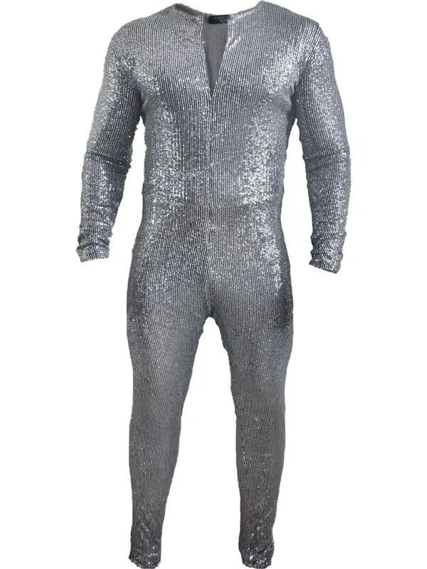 HARMONIA NY Lemuria Sequined Catsuit Dani Watanabe - Silver