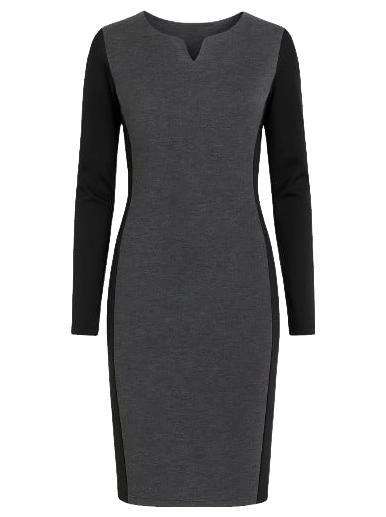 CONQUISTA Wool Blend Straight Dress - Grey