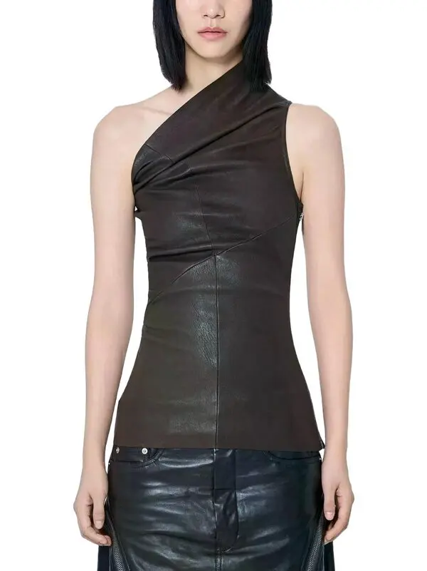 Rick Owens Athena Asymmetric Panelled Top - Brown