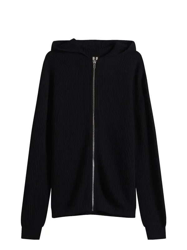 Rick Owens Zipped Hoodie - Black