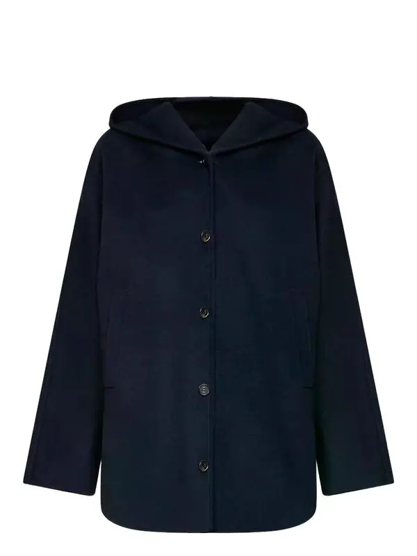 Max Mara Hooded Double-faced Coat - Blue