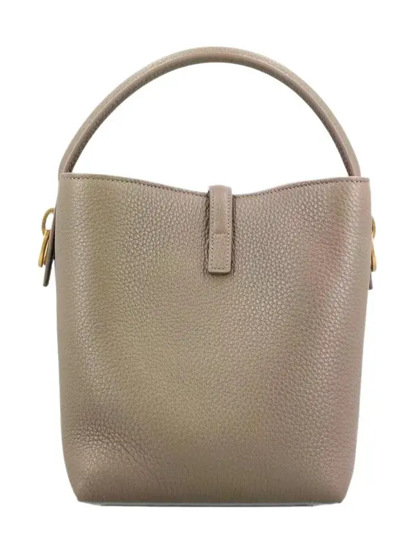 Saint Laurent Le 37 Leather Bucket Bag - Grey
