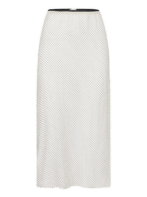 Hunza G Polka-dot Sheer Midi Skirt - Vanilla
