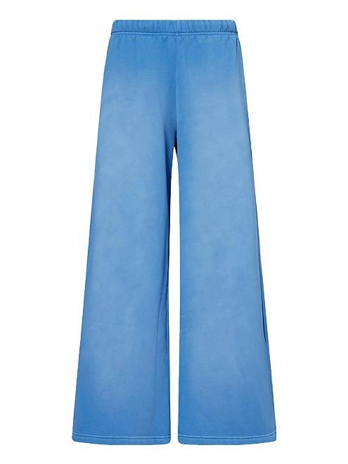 Good American Straight-leg Fleece Cotton-jersey Jogging Bottoms - Blue Drift