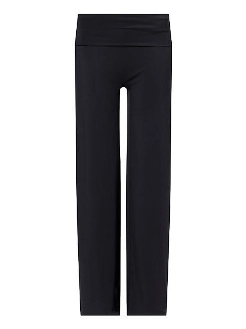 TALA Softset Fold-waist Wide-leg Stretch Trousers - Black