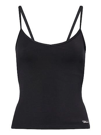 TALA Logo-print Seamed Stretch-modal Vest Top - Black