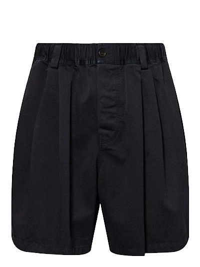 Marni Gathered-waist Wide-leg Cotton Shorts - Black