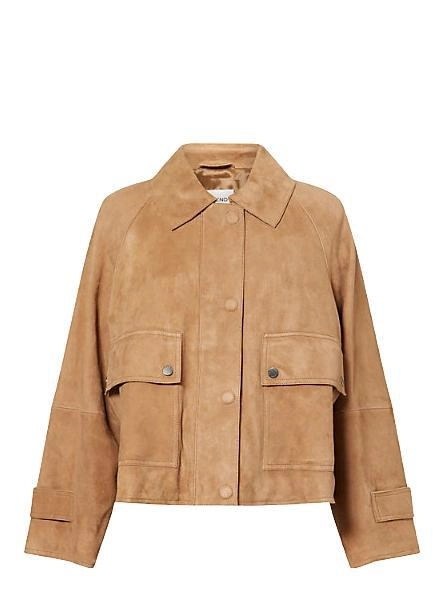 Max Mara Pocket-front Suede Jacket - Hazelnut Brown