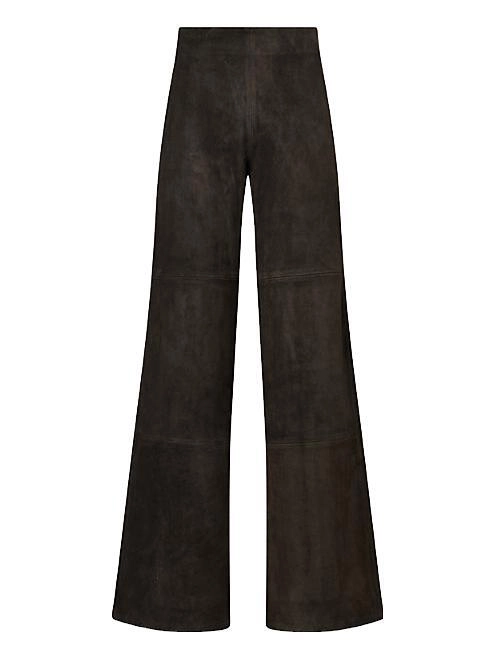 ARMA Karina Wide-leg Suede Trousers - Iron