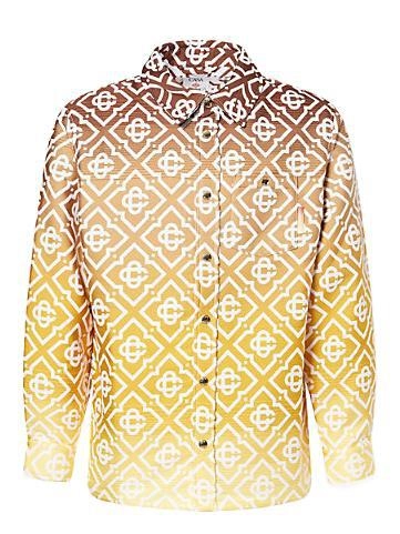 Casablanca Gradient Monogram-print Cotton-blend Shacket - Brown