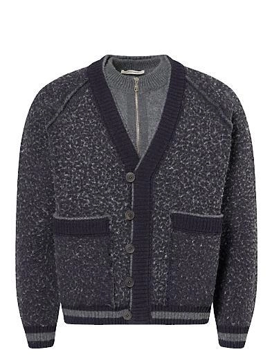 CRAIG GREEN Blanket Layered Wool-blend Bomber Jacket - Navy