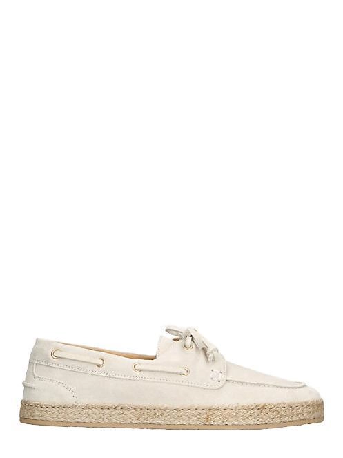 Brunello Cucinelli Lace-up Suede Boat Shoes - Bone