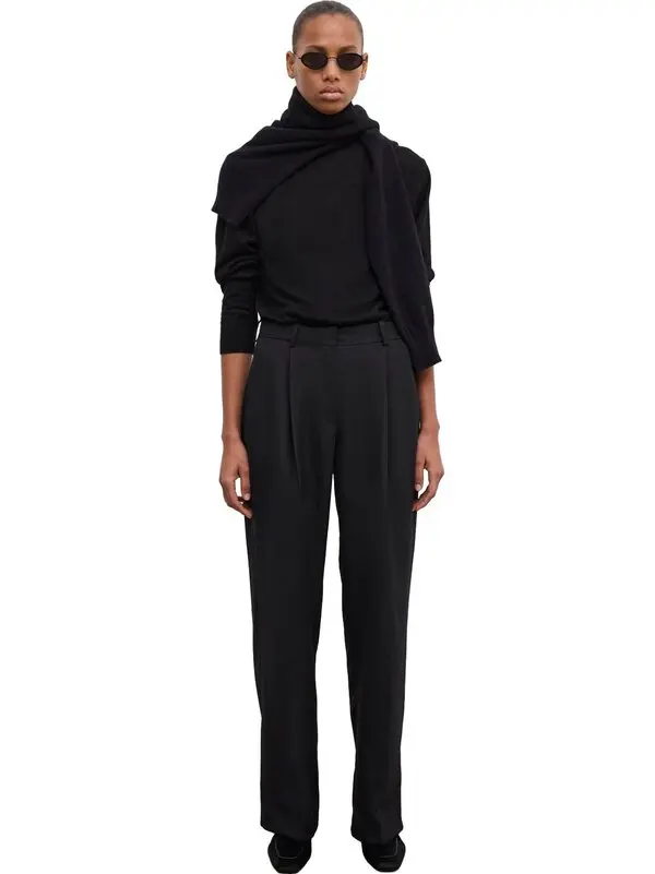 HOUSE OF DAGMAR Relaxed Wool Trouser - Black