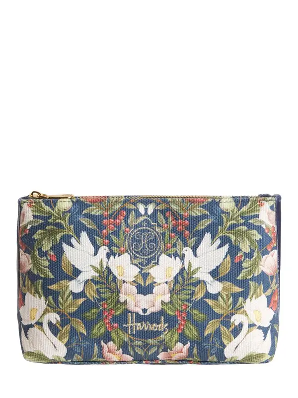 Harrods Small Cotton Partridge Cosmetics Bag - Navy