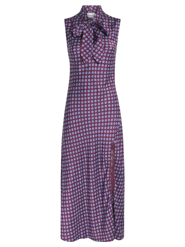Claudie Pierlot Satin Printed Midi Dress - Red