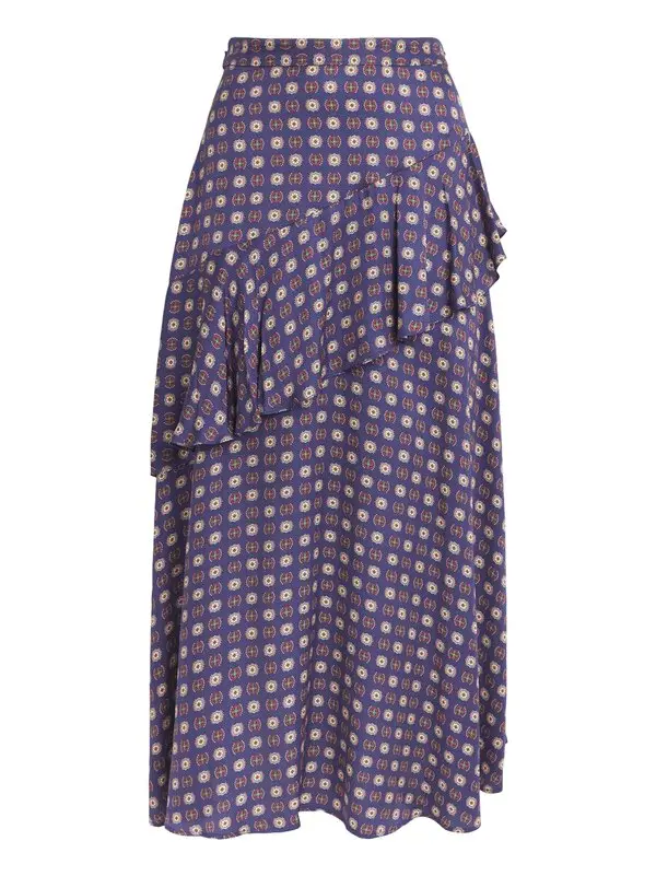 Claudie Pierlot Tiered Midi Skirt - Blue