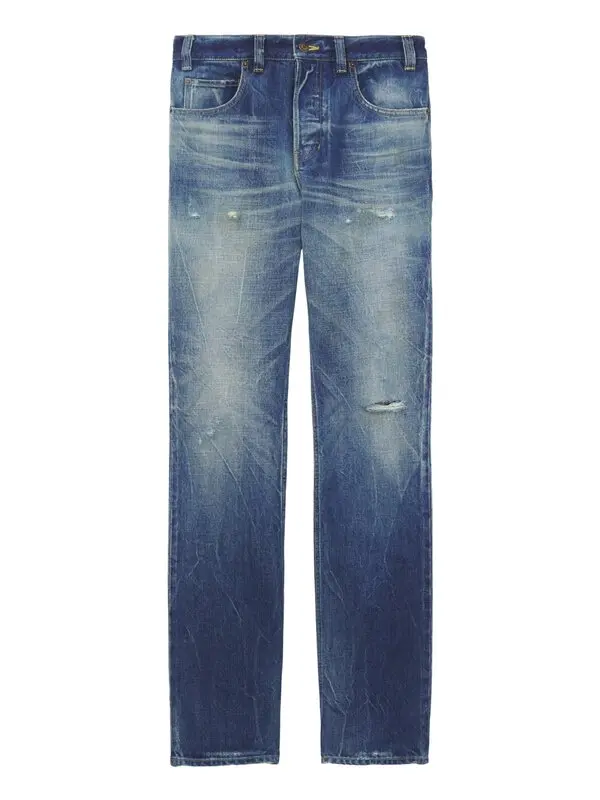 Alexander McQueen Distressed Slim Jeans - Blue