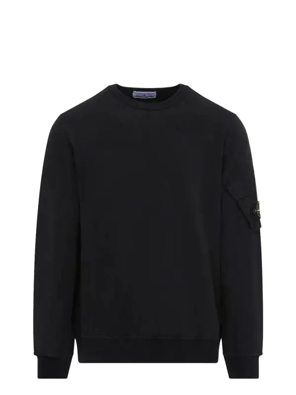 Stone Island Logo-patch Pocket Sweatshirt - Black
