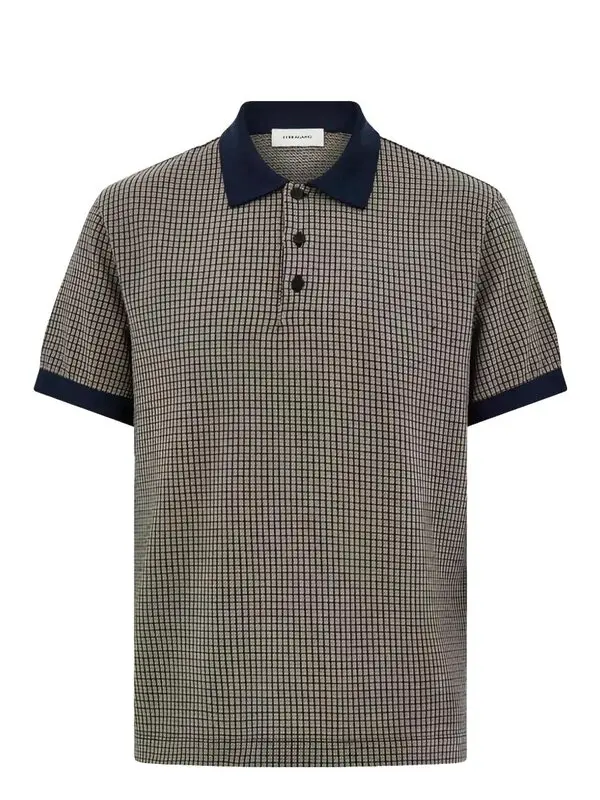 FERRAGAMO Check-jacquard Polo Shirt - Neutrals