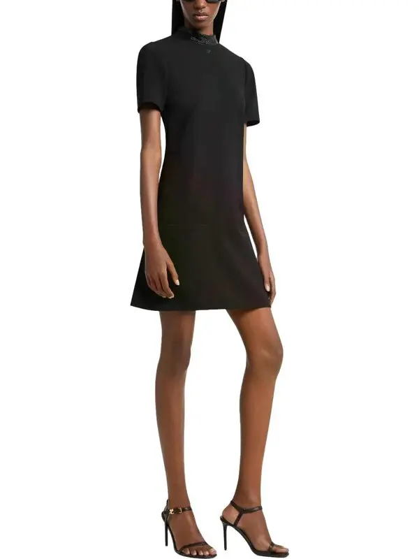 COURREGES A-line Mini Dress With Vinyl Collar - Black
