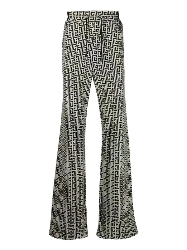 Balmain Monogram-motif Trousers - Neutrals