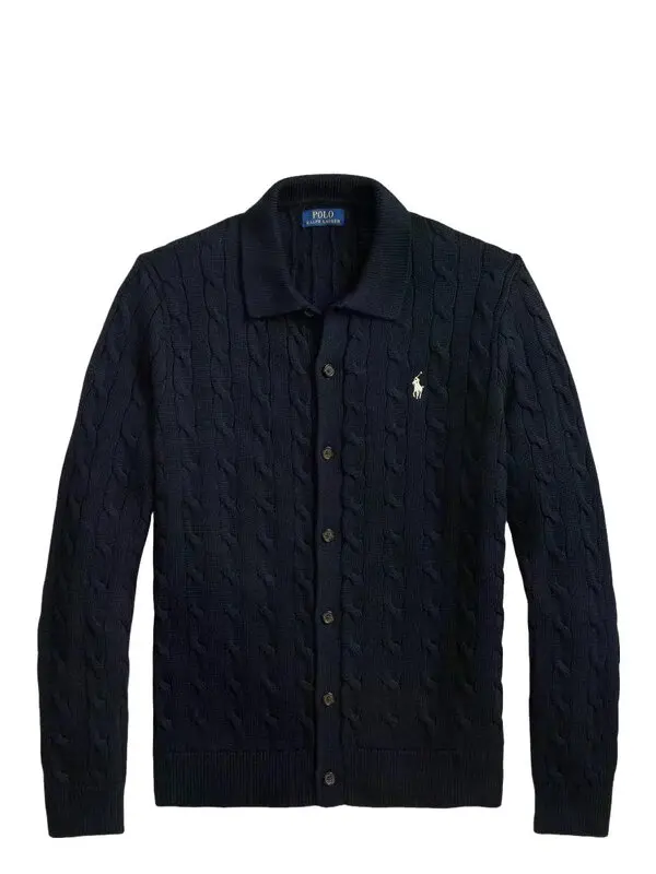 Polo Ralph Lauren Cable-knit Pony-motif Cardigan - Blue